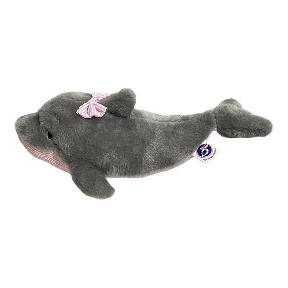 Preppy Pelican | Toys | The Preppy Pelican Plush Dolphin Grey With Pink ...